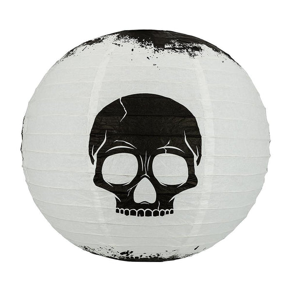 14" Halloween Skull Skeleton Face Paper Lantern, Hanging Decoration on ...