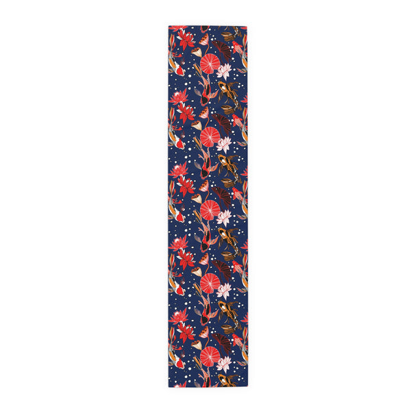 Midnight Table Runner with Koi Fish Design (16" × 72 ...