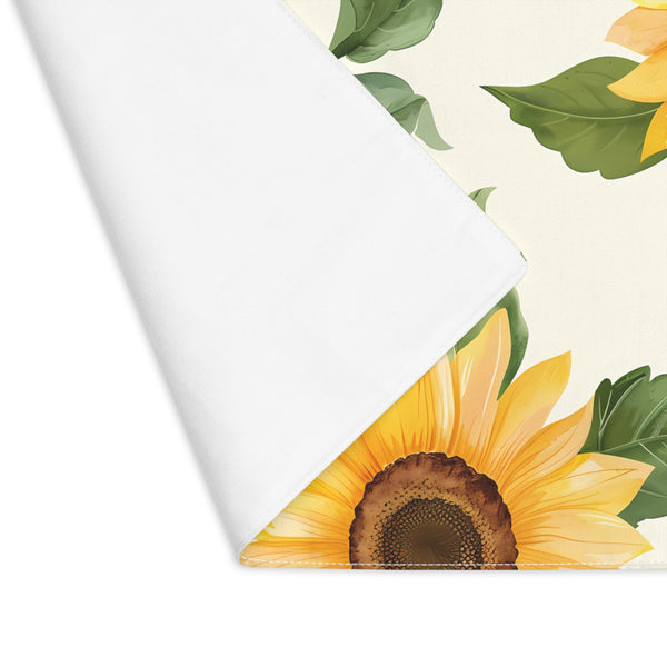 Decorative Cotton Place Mat with Elegant Sunflower Design (18" x 14 ...