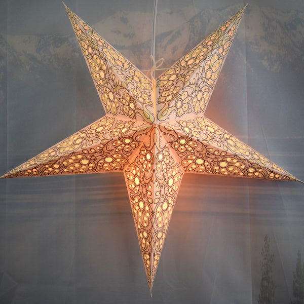 24 Inch Paper Star Lantern, White Solar Burst - PaperLanternStore.com ...