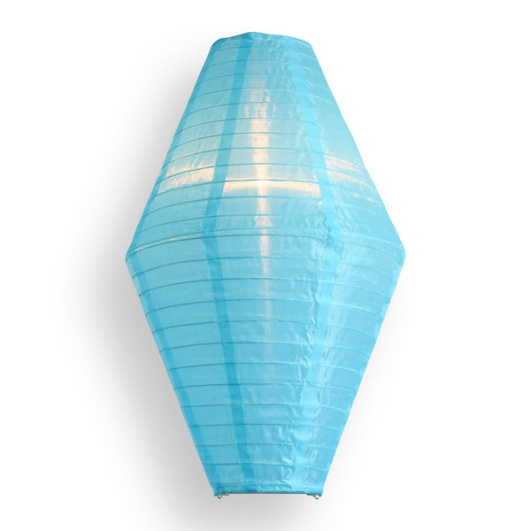 Baby Blue Diamond Unique Shaped Shimmering Nylon Lantern, 12-inch x 19 ...