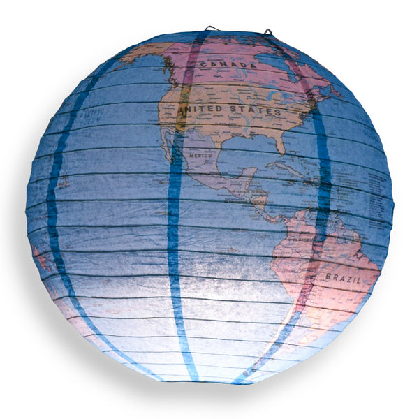 14 Inch Geographical World Map Earth Globe Paper Lantern on Sale Now ...