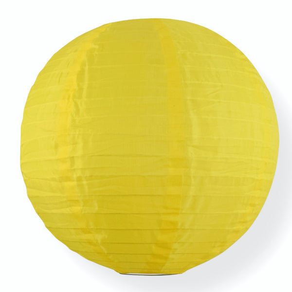 24 Inch Yellow Shimmering Parallel Ribbing Nylon Lantern ...