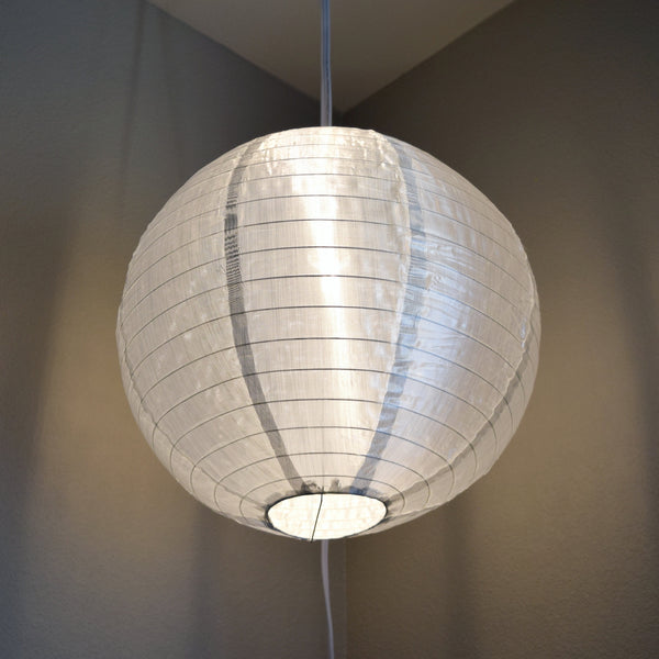 18 Inch Silver Shimmering Nylon Lantern, Even Ribbing, Durable, Hangin ...