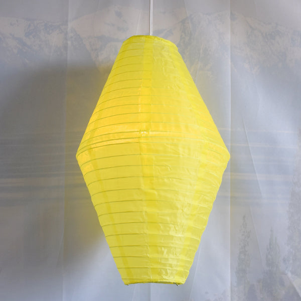 Yellow Diamond Unique Shaped Shimmering Nylon Lantern, 12-inch x 19-in ...