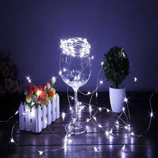 33 FT | 100 Cool White LED Waterproof Micro Fairy String Lights with AC ...