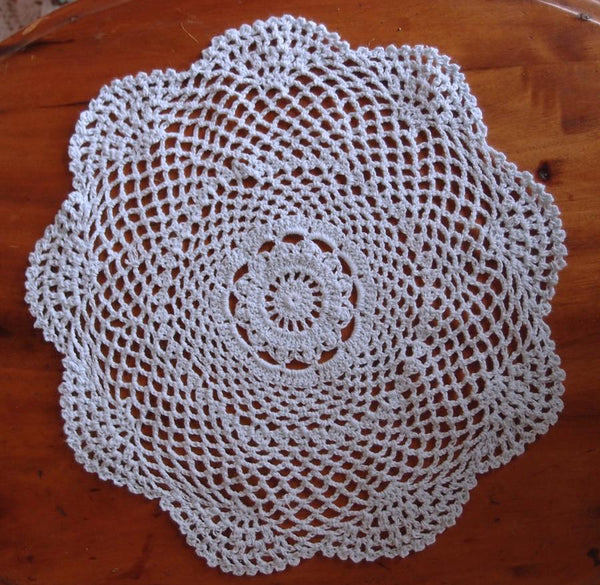 11.5" Round Shaped Crochet Lace Doily Placemats, Handmade Cotton ...