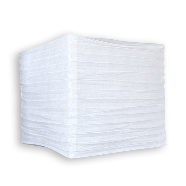 14" White Square Unique Shaped Paper Lantern - PaperLanternStore.com ...