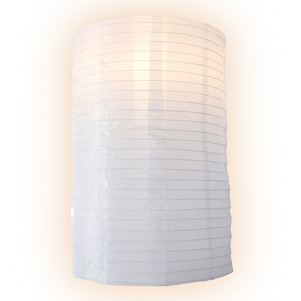 Jumbo White Cylinder Unique Shaped Shimmering Nylon Lanterns, 20-inch ...