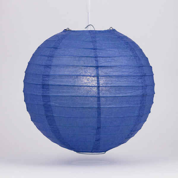 30 Inch Dark Blue Jumbo Round Paper Lantern, Even Ribbing, Hanging ...
