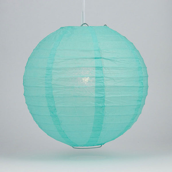 30 Inch Water Blue Jumbo Round Paper Lantern, Even Ribbing, Hanging ...