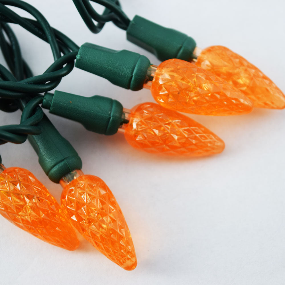 70 Orange LED C6 Commercial Outdoor String Lights (24FT, Expandable ...