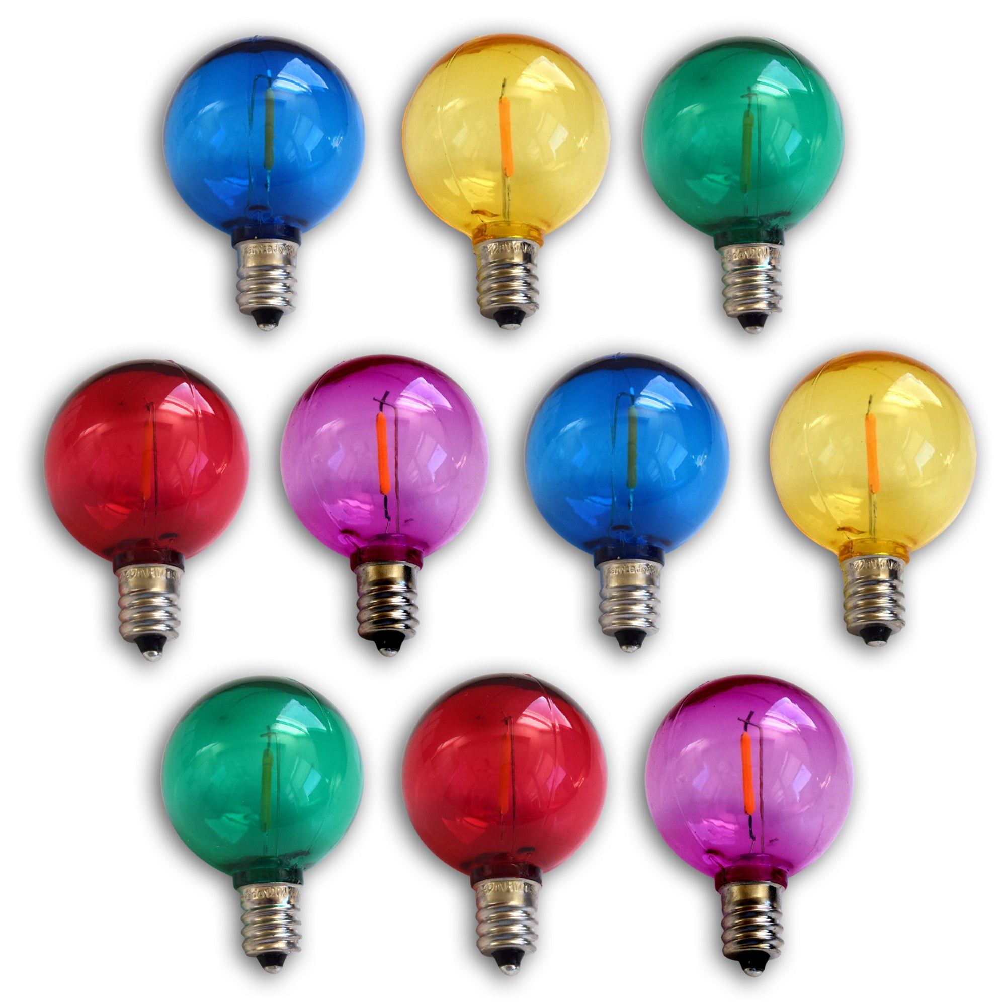 10-PACK Multi-Color LED Filament G40 Globe Shatterproof Energy Saving ...