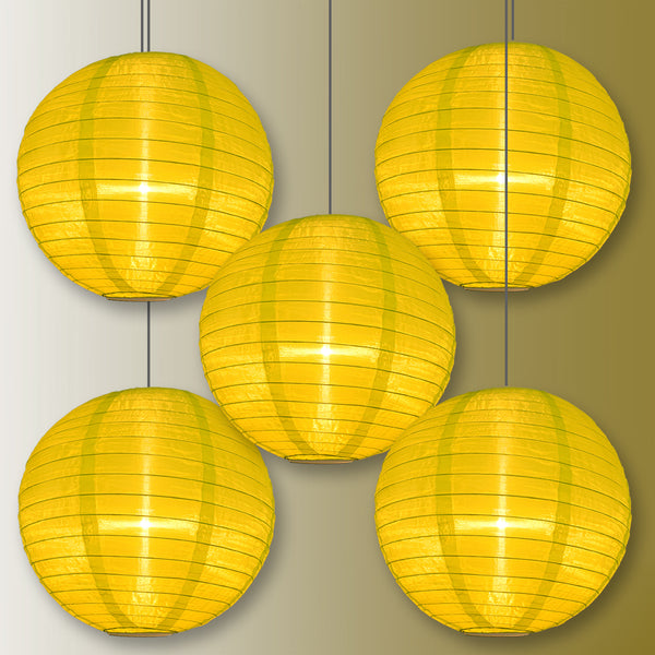 BULK PACK (5) 24" Apple Green Shimmering Nylon Lantern, Even Ribbing ...