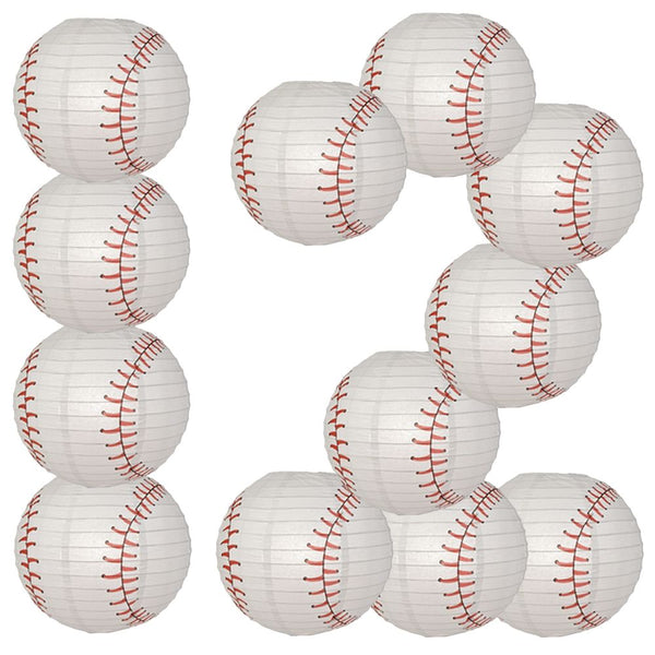 12 PACK|14 Inch Baseball Paper Lantern Shaped Sports Hanging Decoration ...