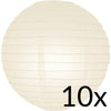 BULK PACK (10) 24 Inch Beige / Ivory Round Paper Lanterns, Even Ribbing ...