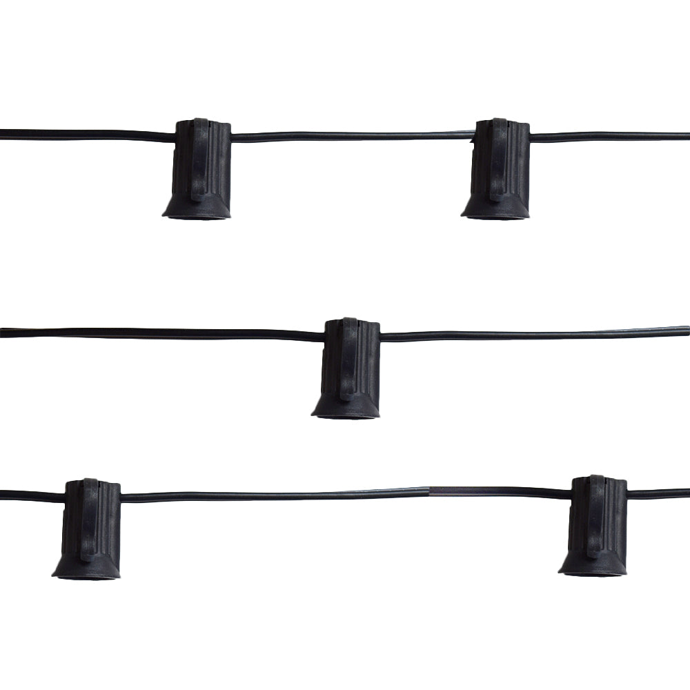 (Cord Only) 100 Socket Outdoor Patio DIY String Light, 102 FT Black w ...