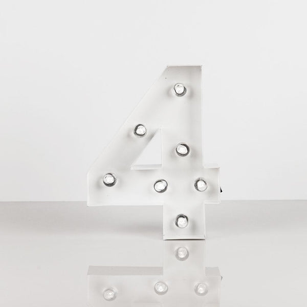 Marquee Light Number '4' LED Metal Sign (8 Inch, Battery Operated) on ...