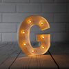 White Marquee Light Letter 'G' LED Metal Sign (8 Inch, Battery Operated ...
