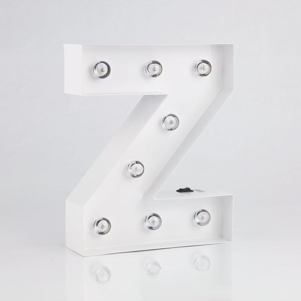 White Marquee Light Letter 'Z' LED Metal Sign (8 Inch, Battery Operated ...