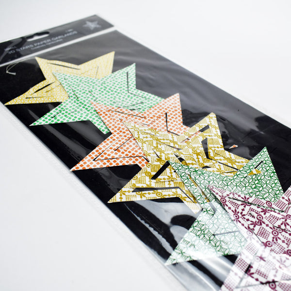 Multi-Patterned 3D Star Hanging Vertical Garland (3.3 Feet) on Sale Now ...