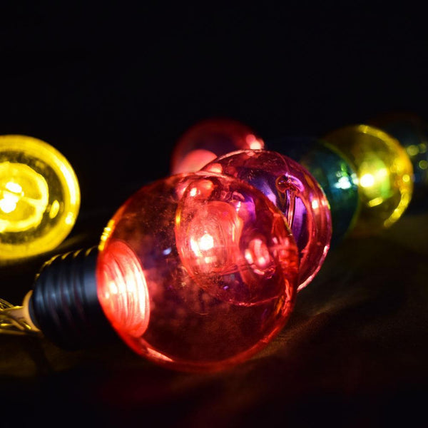10 LED RBY Hard Plastic Light Bulb Shaped String Lights, 5.5 FT ...