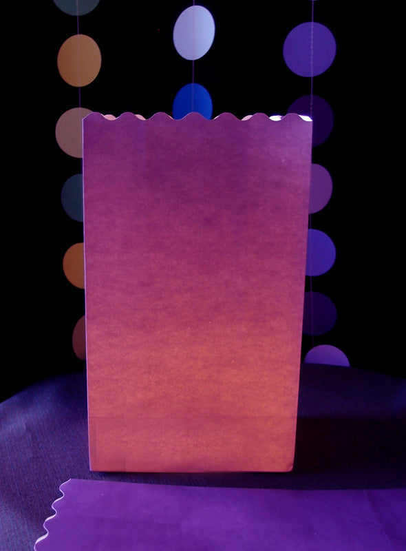 Purple Solid Color Paper Luminaries / Luminary Lantern Bags Path ...