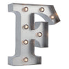 Silver Marquee Light Letter 'F' LED Metal Sign (8 Inch, Battery ...