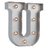 Silver Marquee Light Letter 'U' LED Metal Sign (8 Inch, Battery ...
