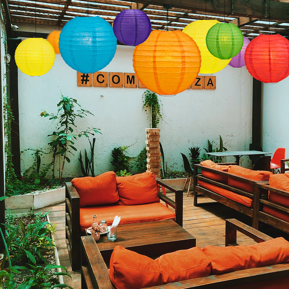 Ultimate 28pc Rainbow Variety Paper Lantern Party Pack - Assorted Sizes ...